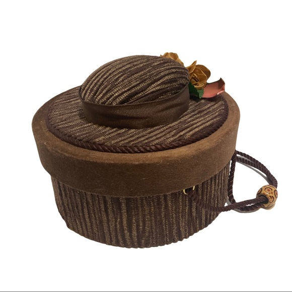 Accents | Brown Corduroy Mini Hat Box | Poshmark